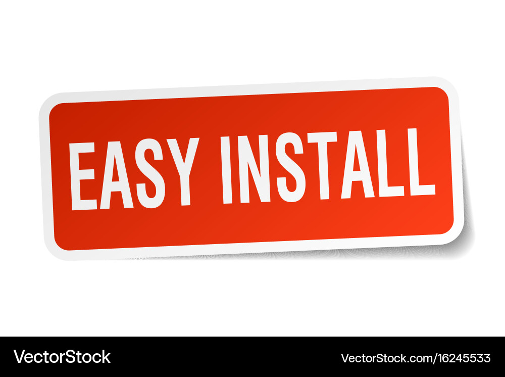 Easy install square sticker on white Royalty Free Vector