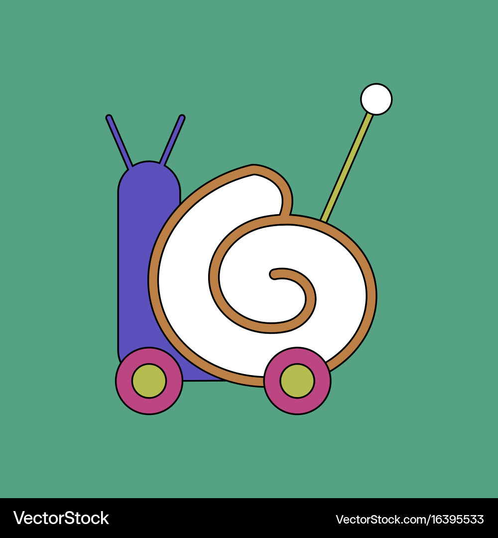 Flat icon design collection toy snail silhouette Vector Image