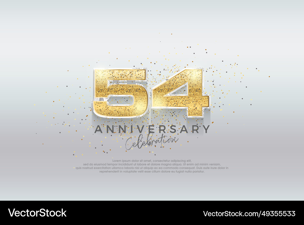 Golden number 54th premium design with luxurious Vector Image