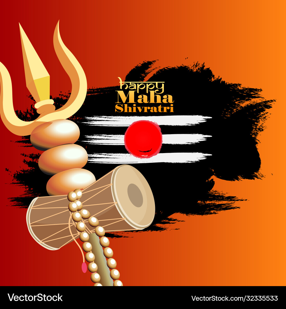Greeting card for maha shivratri Royalty Free Vector Image