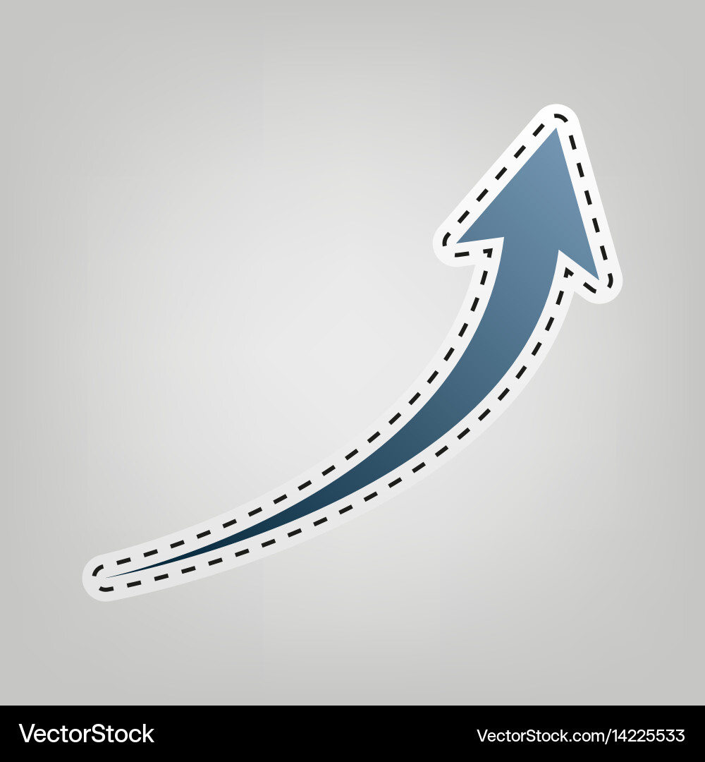 Growing arrow sign blue icon with outline Vector Image