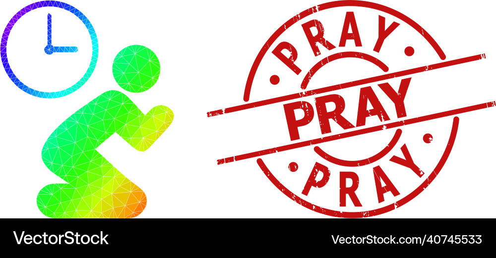 Grunge pray stamp and triangle filled spectral Vector Image