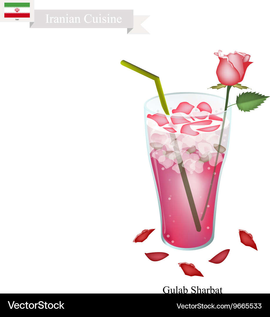 Gulab sharbat or iranian drink made from rose Vector Image