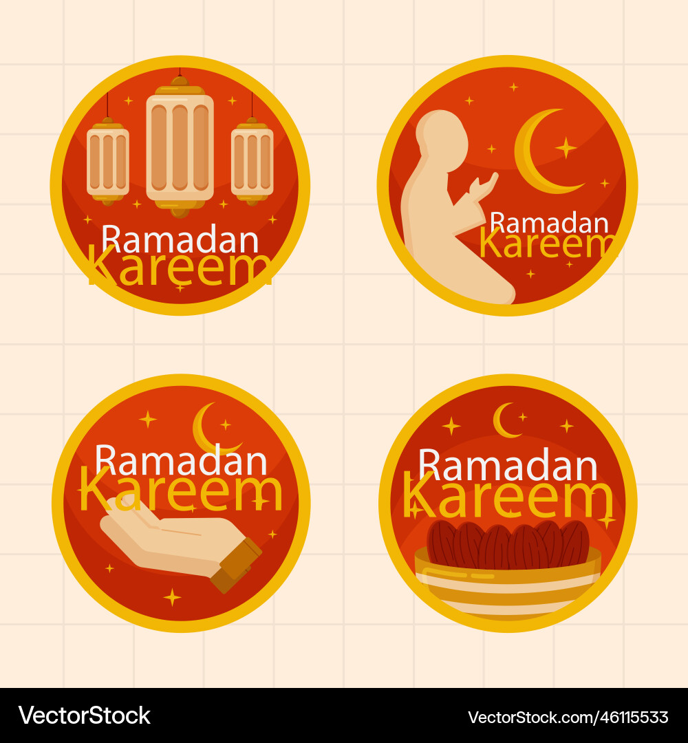 Islamic ramadan kareem labels badge collection Vector Image