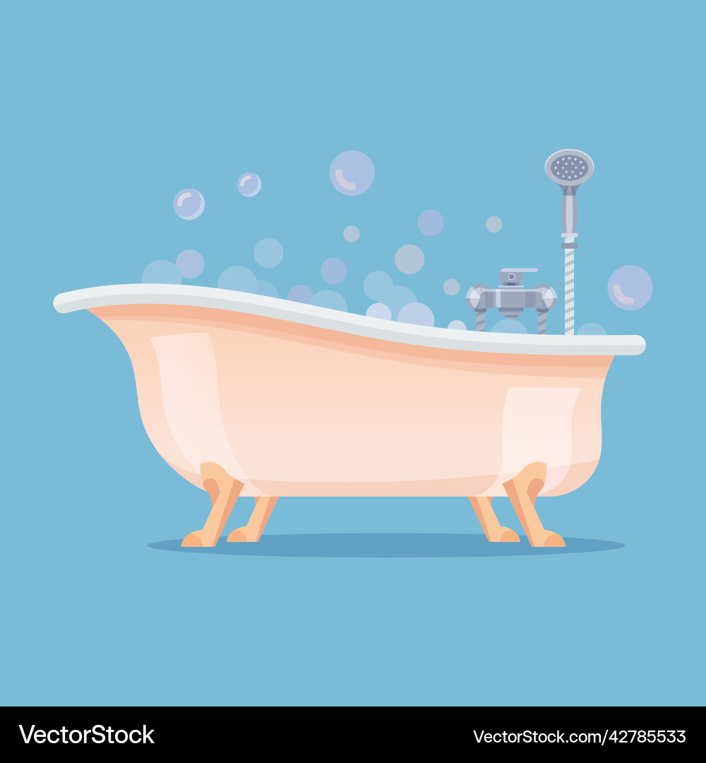 Ivory bathtub or bath icon banner Royalty Free Vector Image
