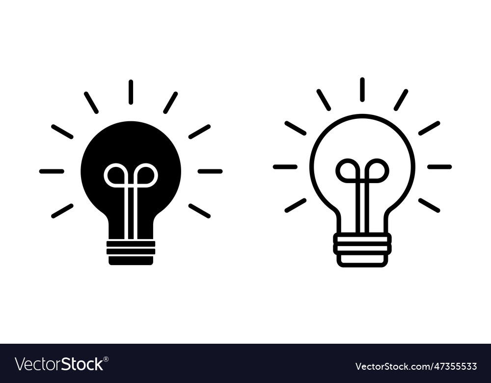 Lamp icon set light bulb icon idea symbol Vector Image