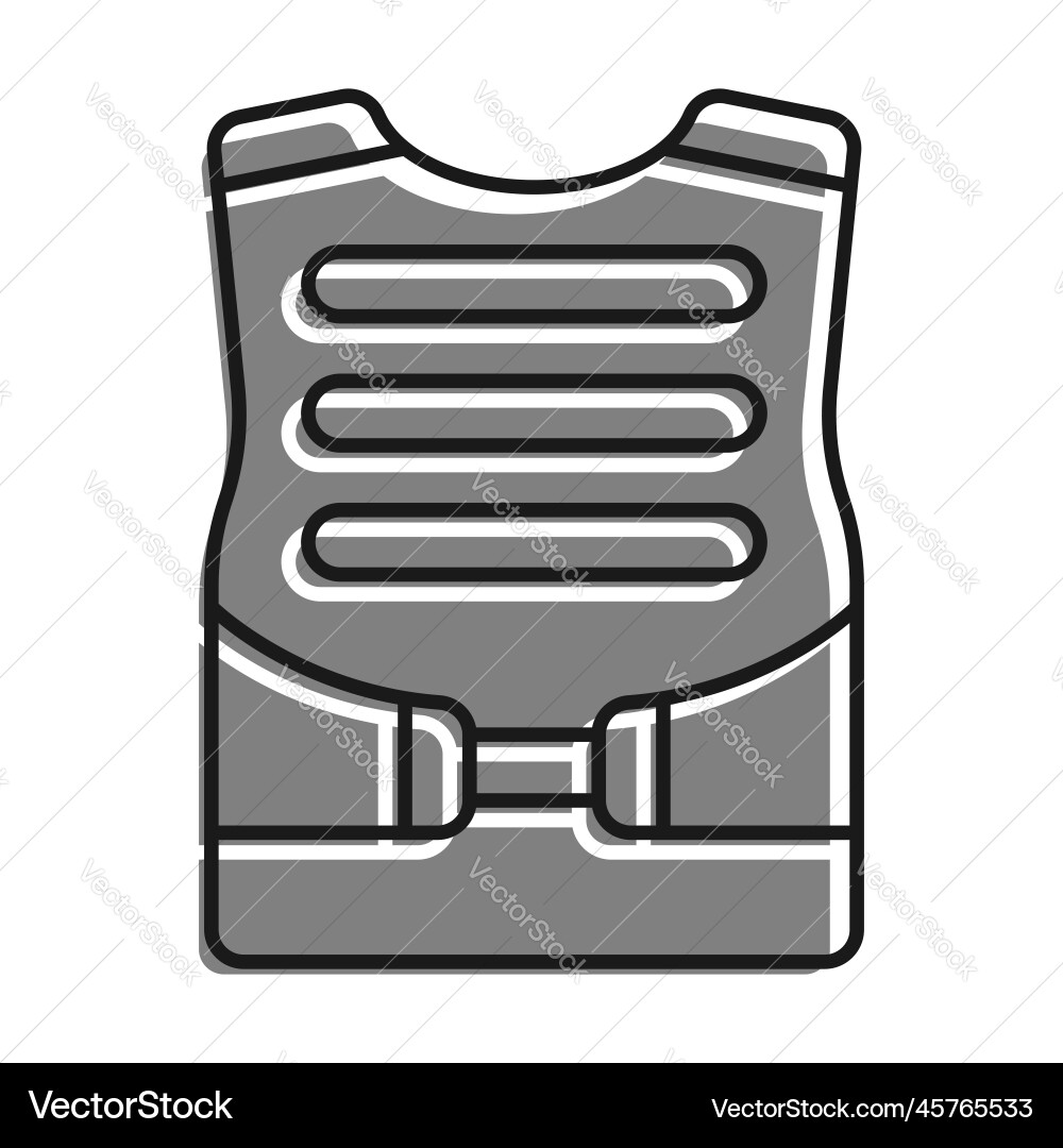 Linear icon soldier body armor equipment for Vector Image