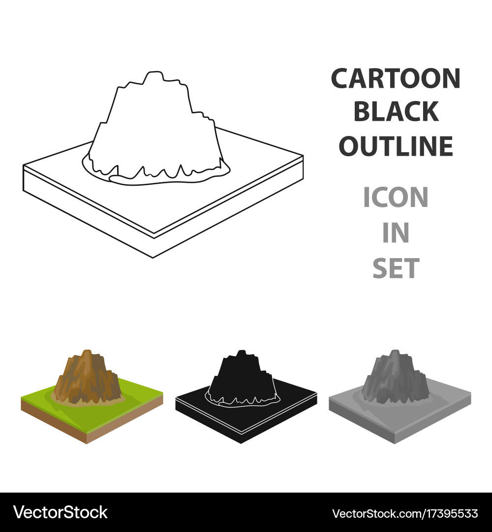Mountains rocks and landscape relief and Vector Image