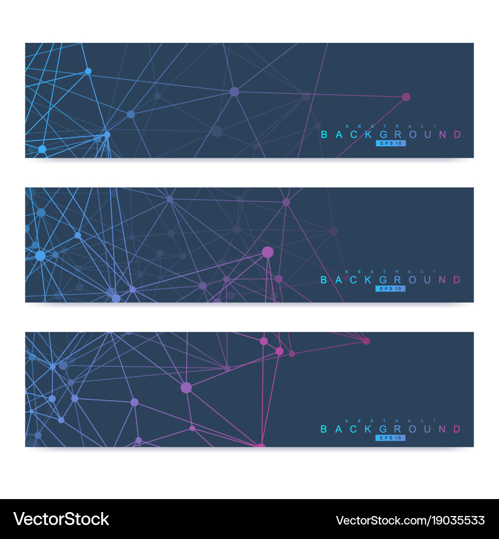 Scientific set of modern banners dna Royalty Free Vector