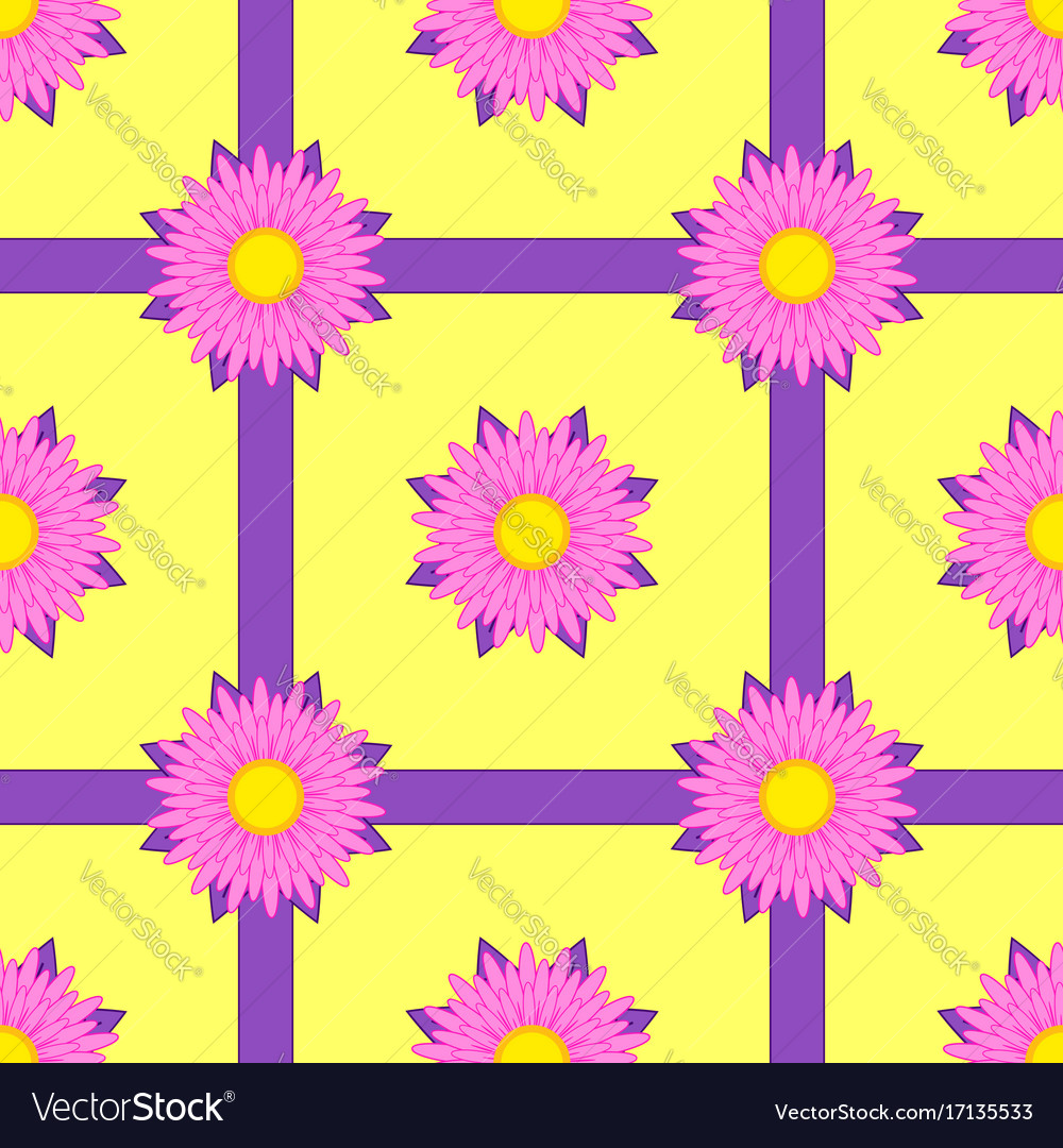 Seamless pattern of pink flowers with purple Vector Image