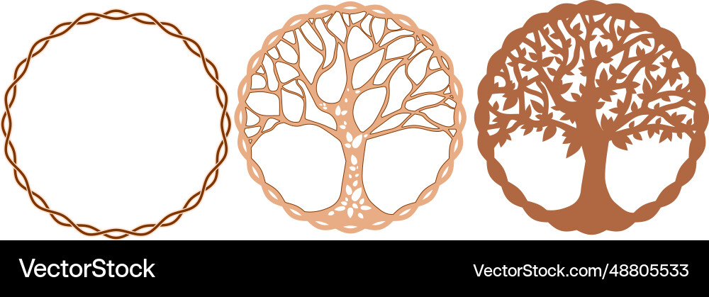 Tree of life multilayer layout files wall decor Vector Image