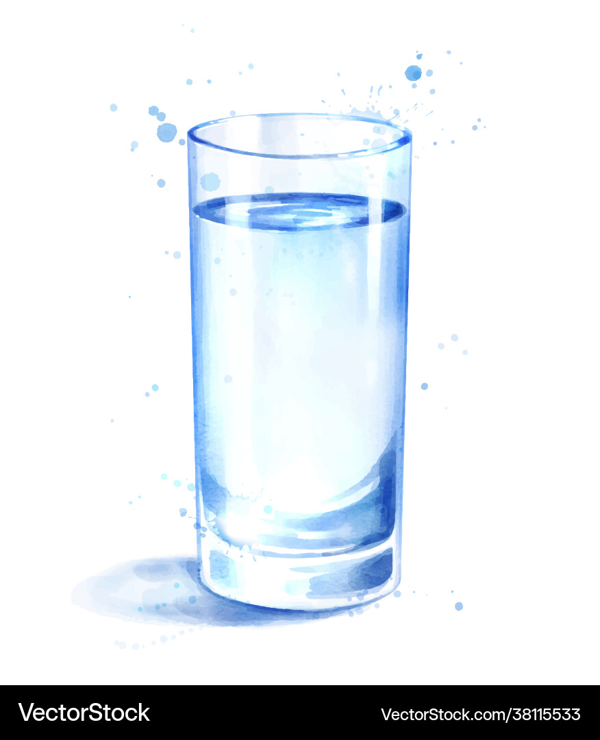 Watercolor glass water Royalty Free Vector Image
