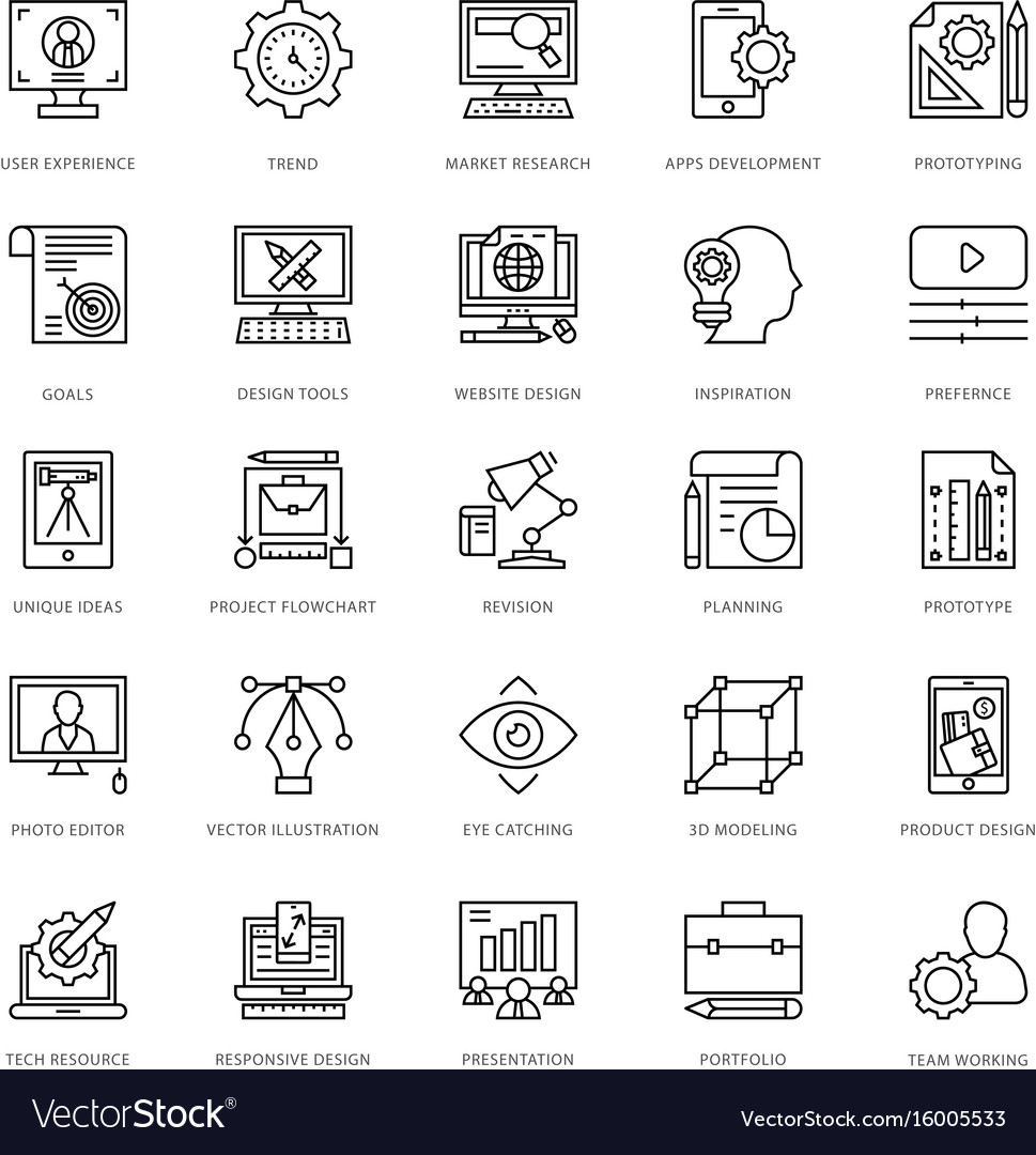 Web design and development icons 4 Royalty Free Vector Image