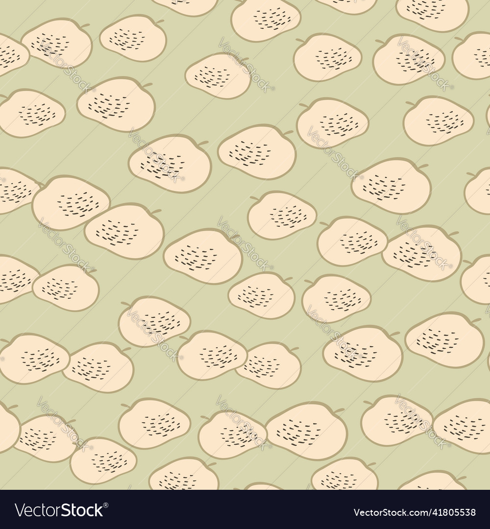 Creative Apple Seamless Pattern In Doodle Style Vector Image