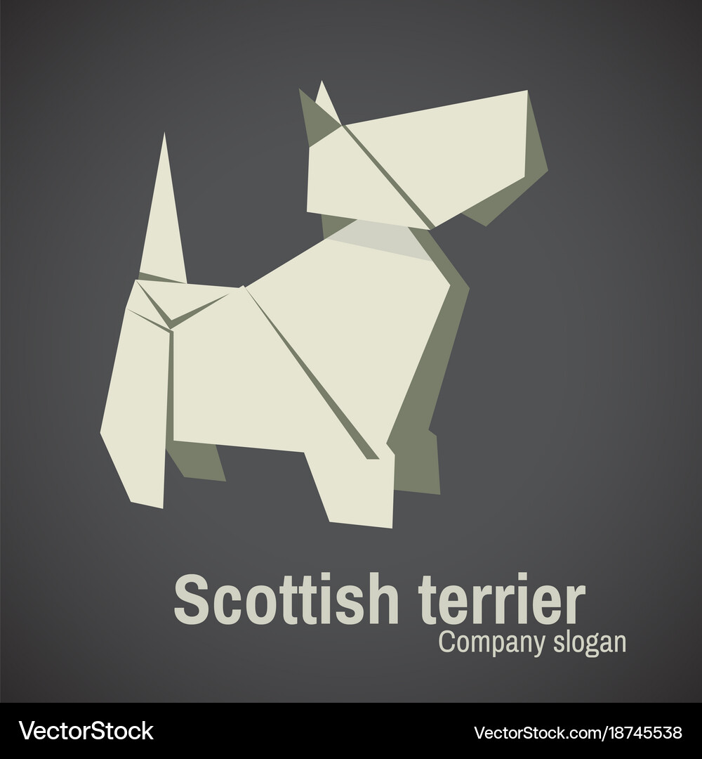 Dog breed terrier origami Royalty Free Vector Image