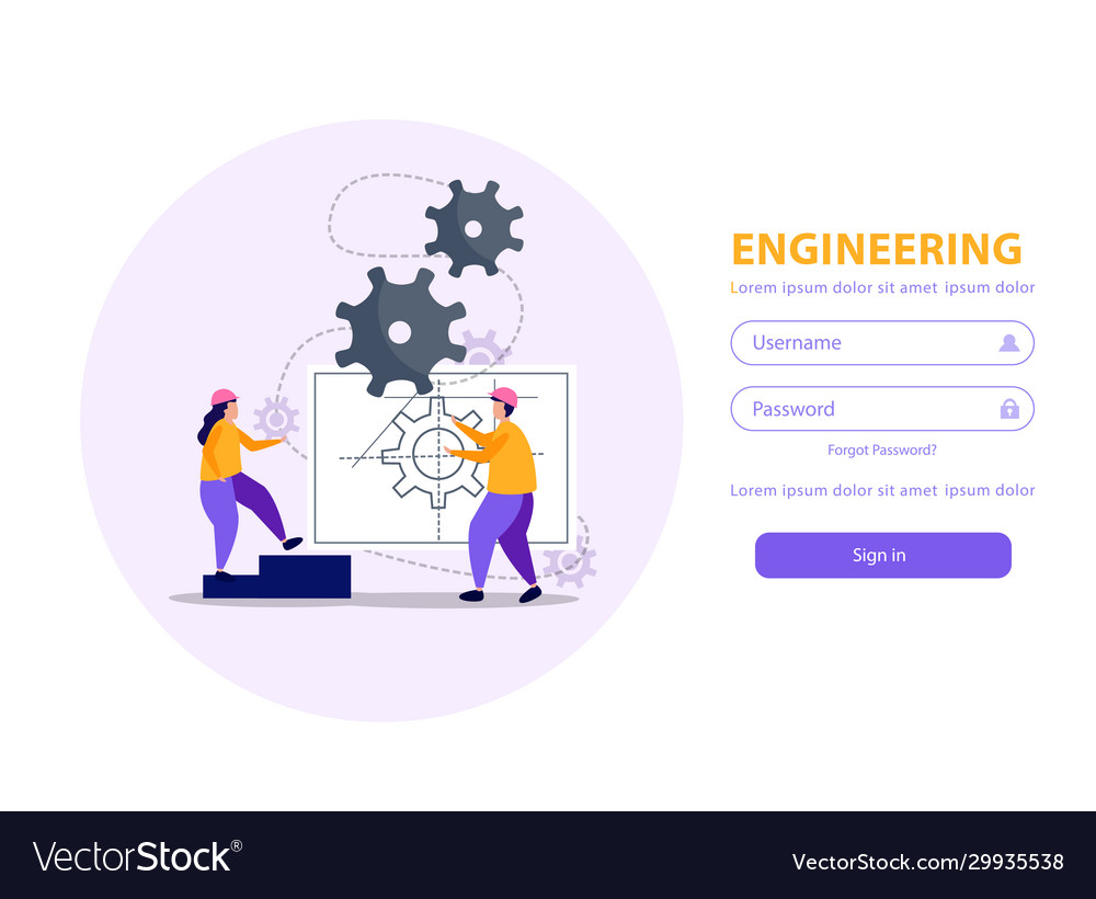 Engineering mobile application Royalty Free Vector Image