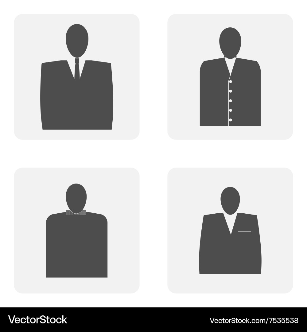 Monochrome icon set with mister silhouette Vector Image