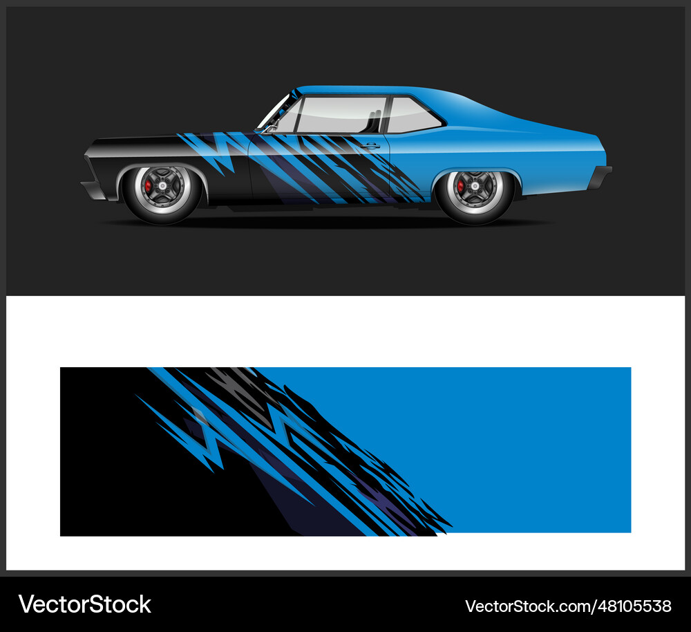 Red car wrap design for vehicle wrap design Vector Image