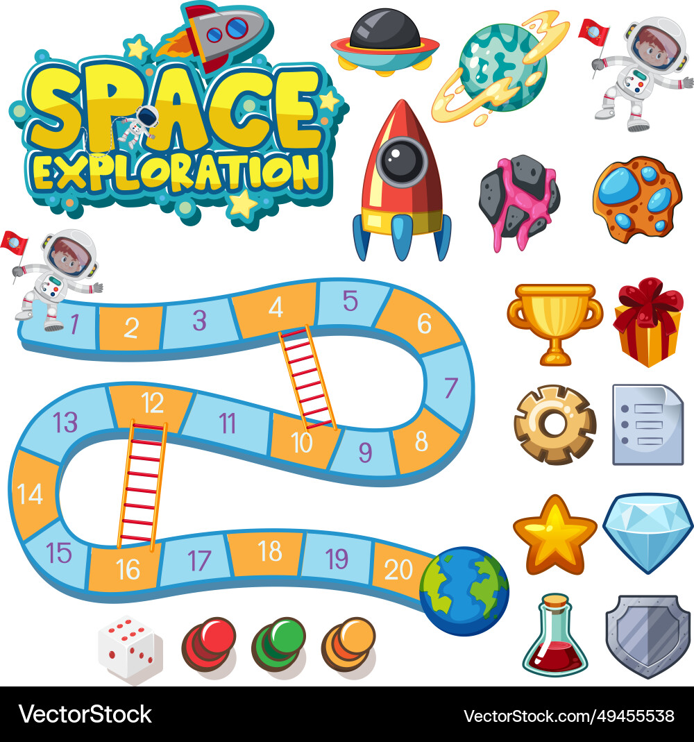 Space adventure maze game template Royalty Free Vector Image