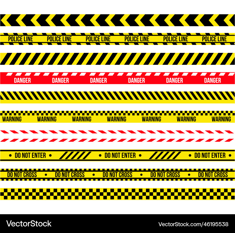 Yellow construction stripes adhesive tape cordon Vector Image