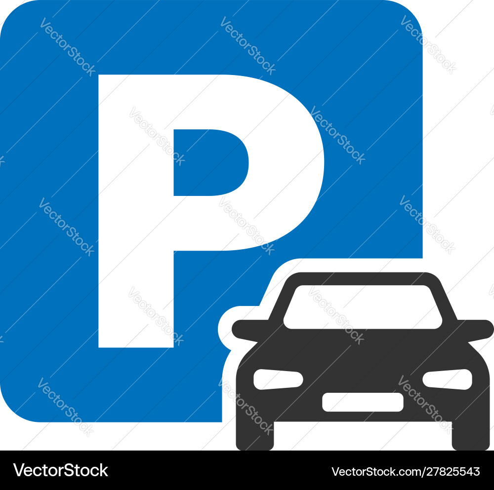 Car parking icon in flat style auto stand Vector Image