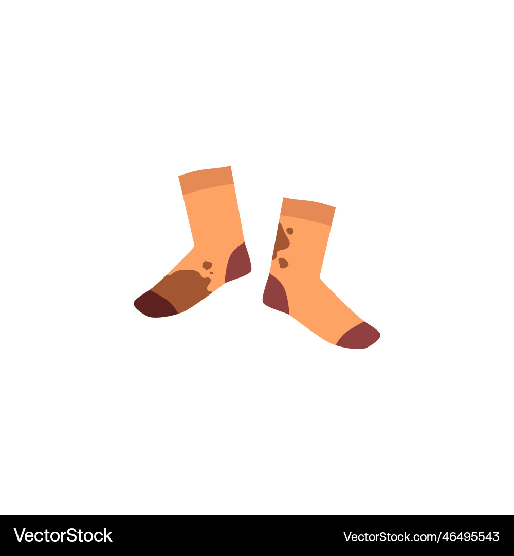 Dirty stained unclean socks requires washing flat Vector Image