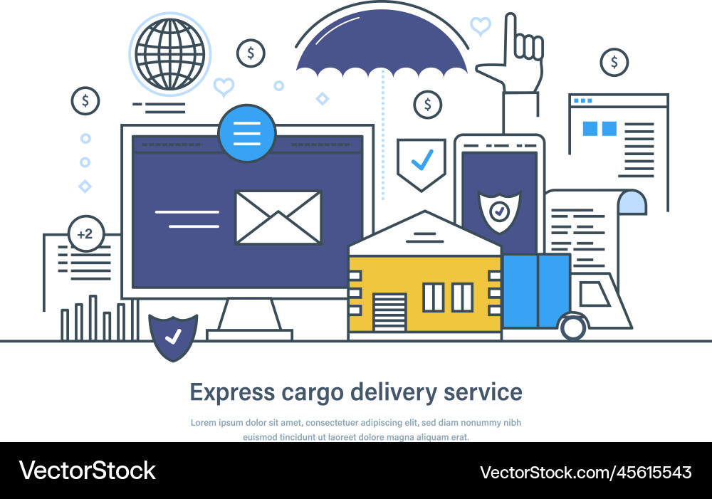 Express cargo delivery service fast way to ship Vector Image