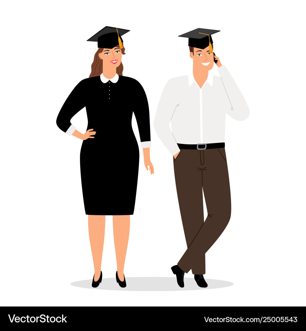 Graduates people in official clothes Royalty Free Vector