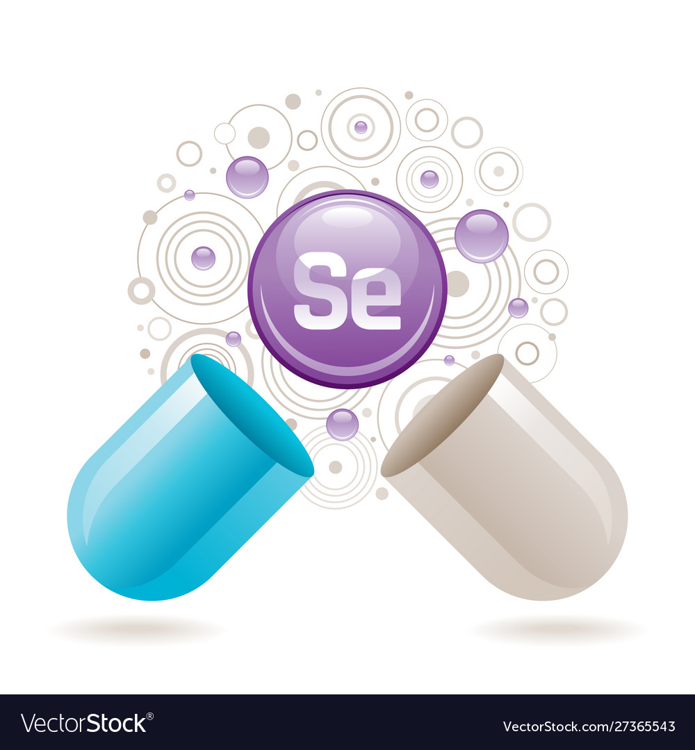 Mineral vitamin selenium supplement for health Vector Image