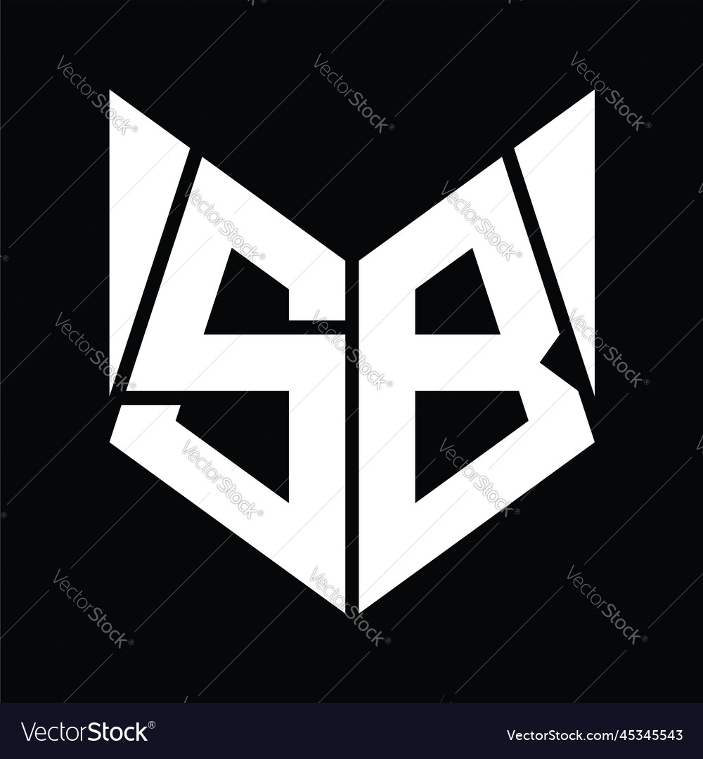 Sb logo monogram hexagon slice design template Vector Image