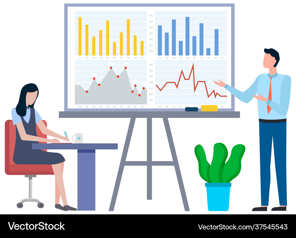 Successful business project presentation company Vector Image