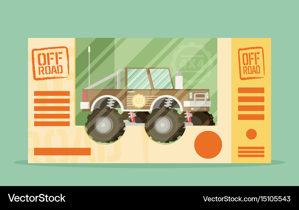 Toy car with remote control in the box Royalty Free Vector