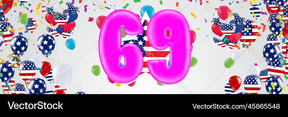 69 birthday happy congratulations poster Vector Image