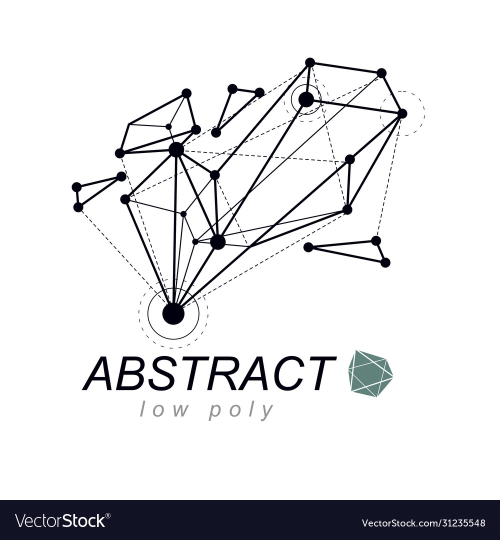 Abstract 3d Geometric Low Poly Object Technology Vector Image 