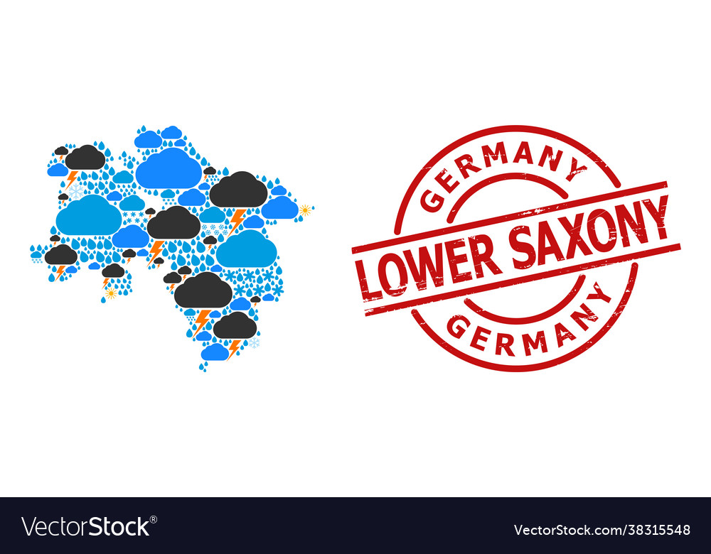 Climate pattern map lower saxony state Royalty Free Vector Climate pattern map lower saxony state Royalty Free Vector
