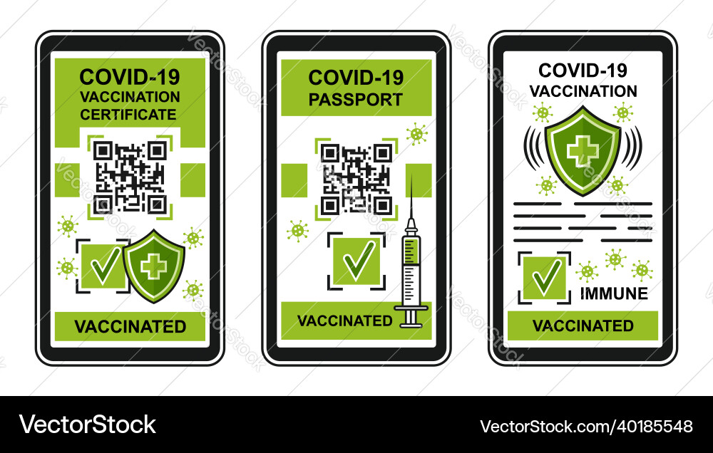Covid19-19 vaccination certificate vaccine Vector Image