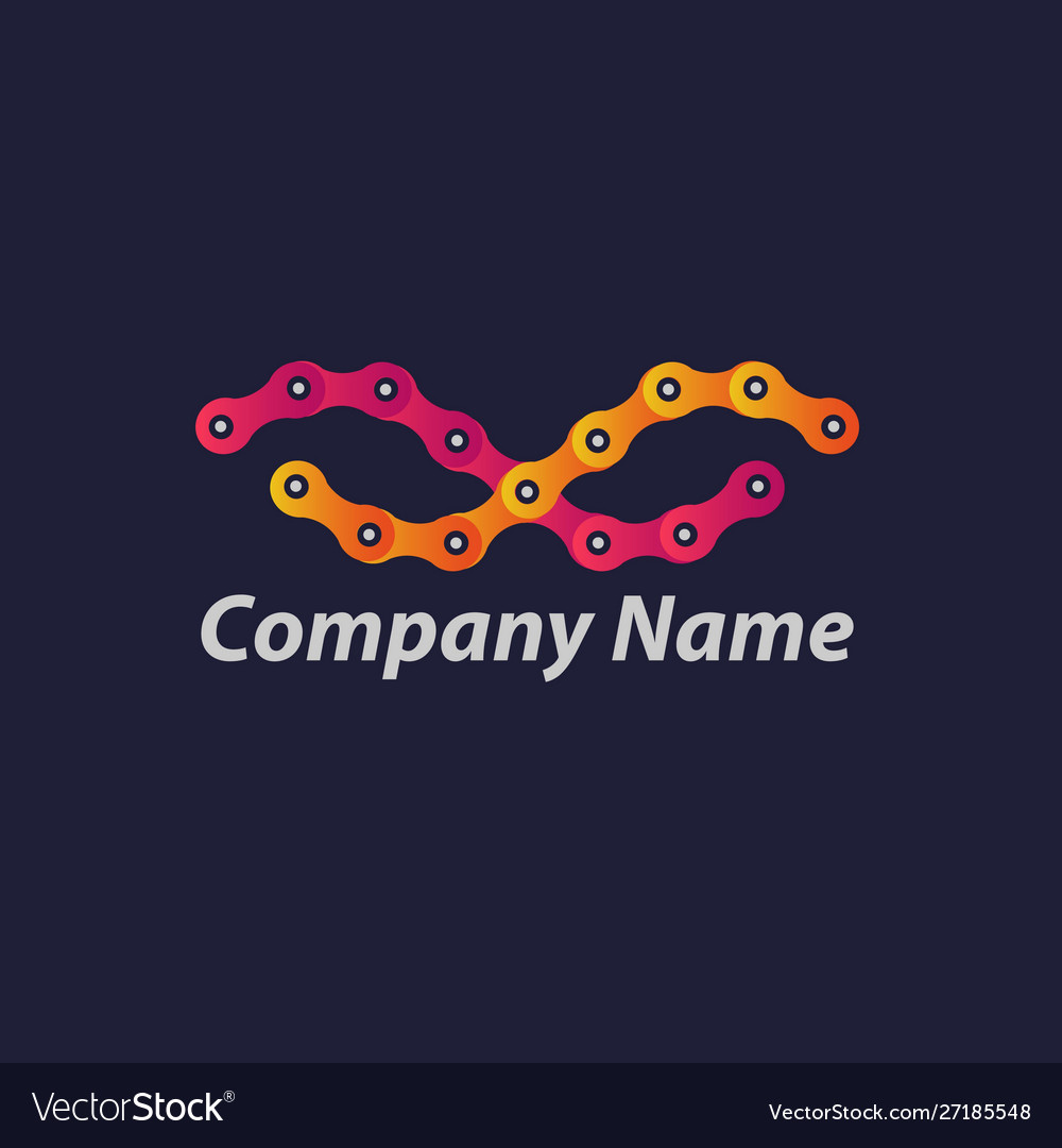 Infinity chain logo elementabstract tech Vector Image