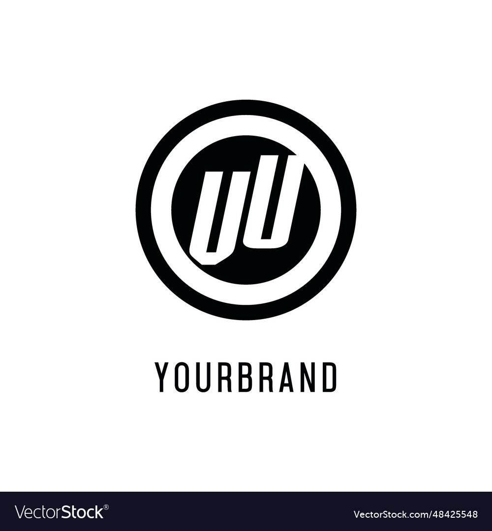 Initial vu logo concentric circle line clean and Vector Image