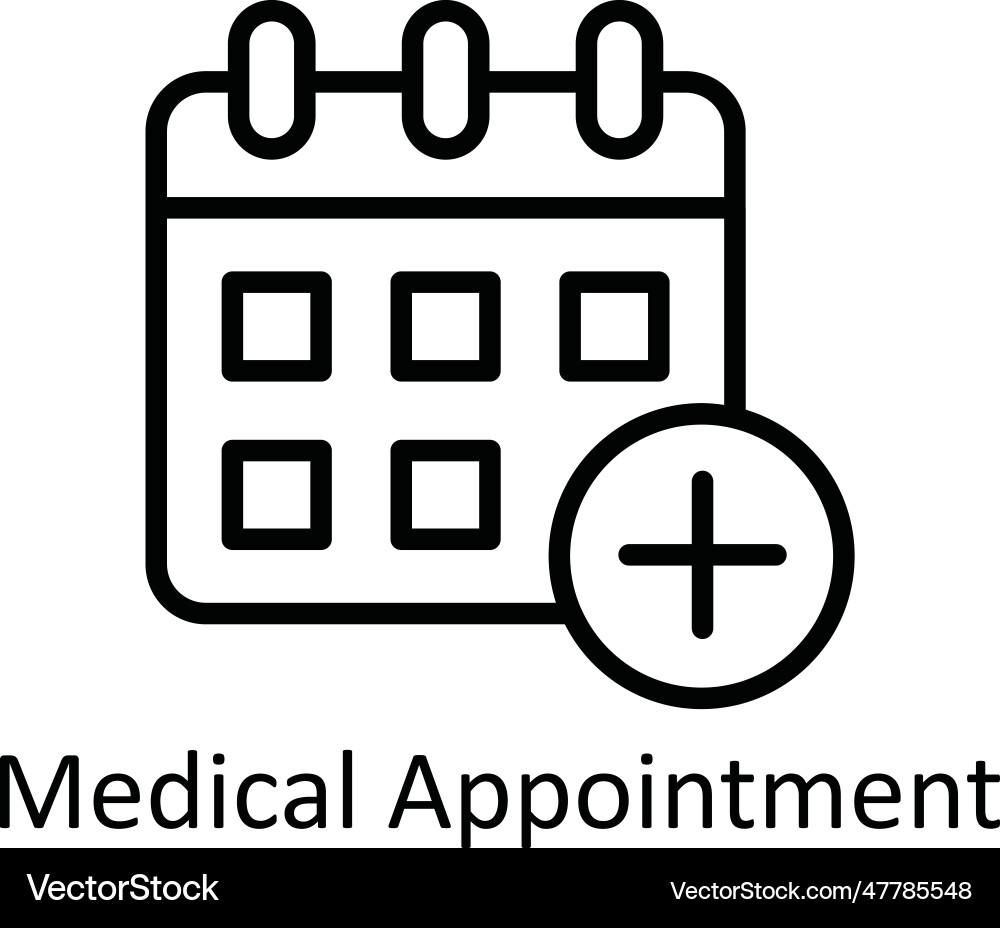 Medical appointment outline icon design il Vector Image