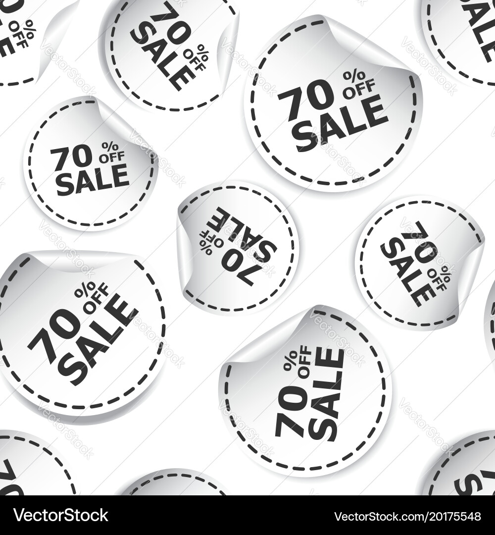 Sale 70 percent off sticker seamless pattern Vector Image