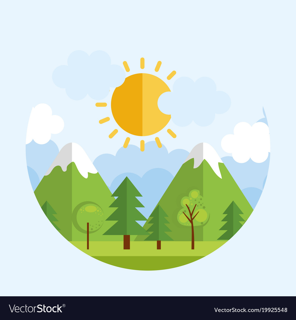 Seasonal weather landscape icon Royalty Free Vector Image