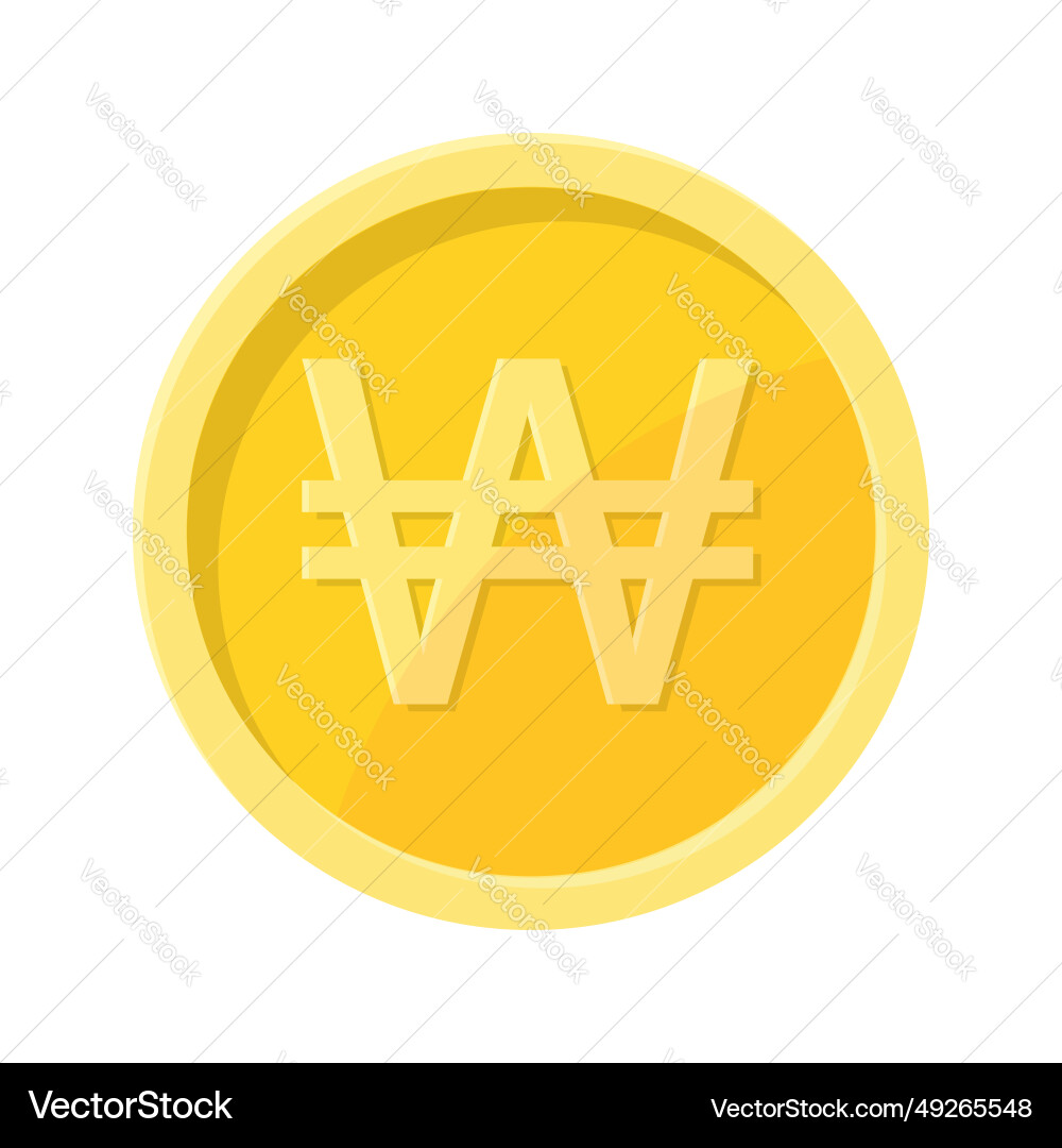 Simple of won coin concept internet currency Vector Image