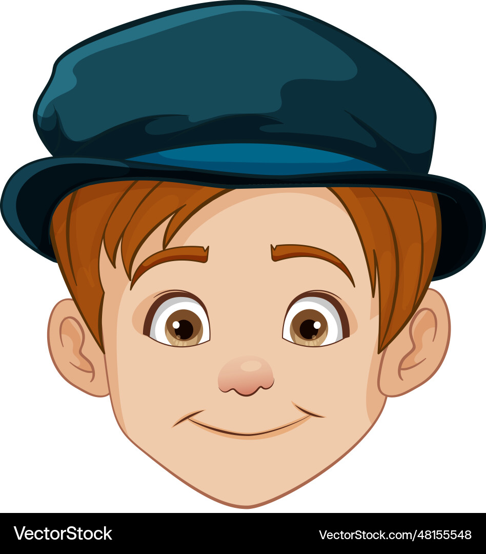Smiling caucasian cartoon wearing hat Royalty Free Vector