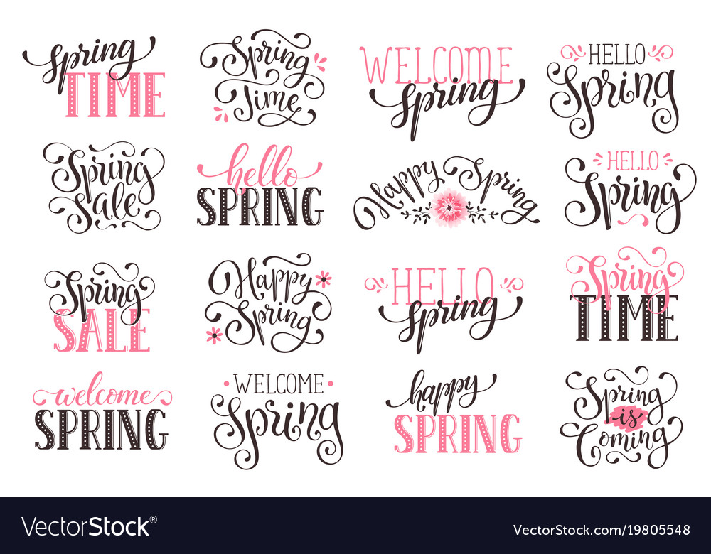 Spring time wording Royalty Free Vector Image - VectorStock