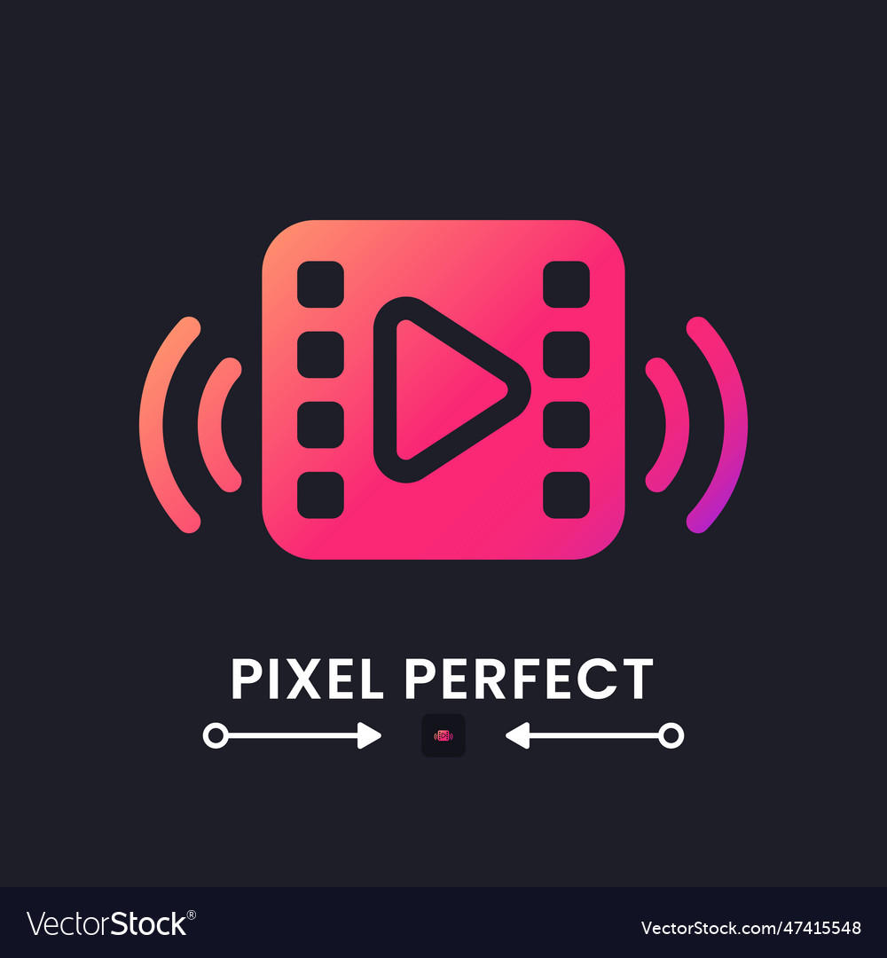 Video streaming pink solid gradient desktop icon Vector Image