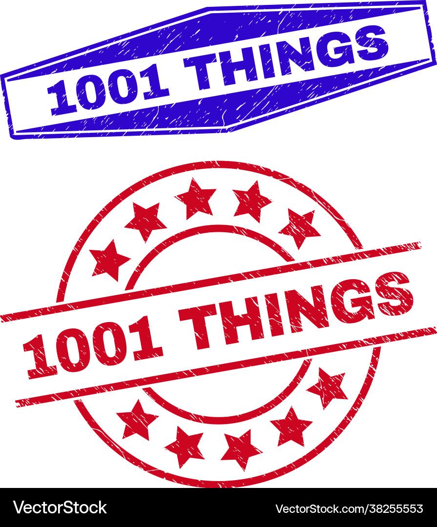 1001 things rubber watermarks in circle and Vector Image