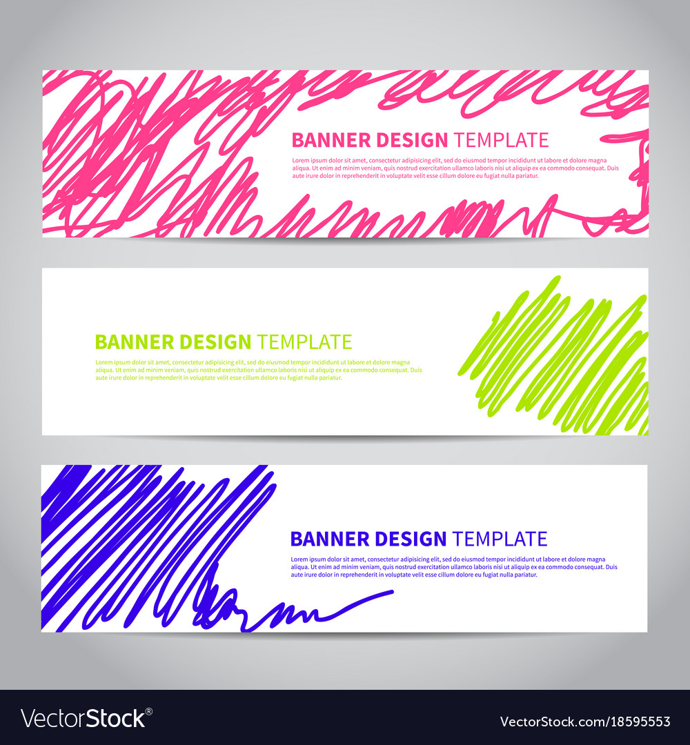 Banner with abstract modern hand drawn pattern Vector Image