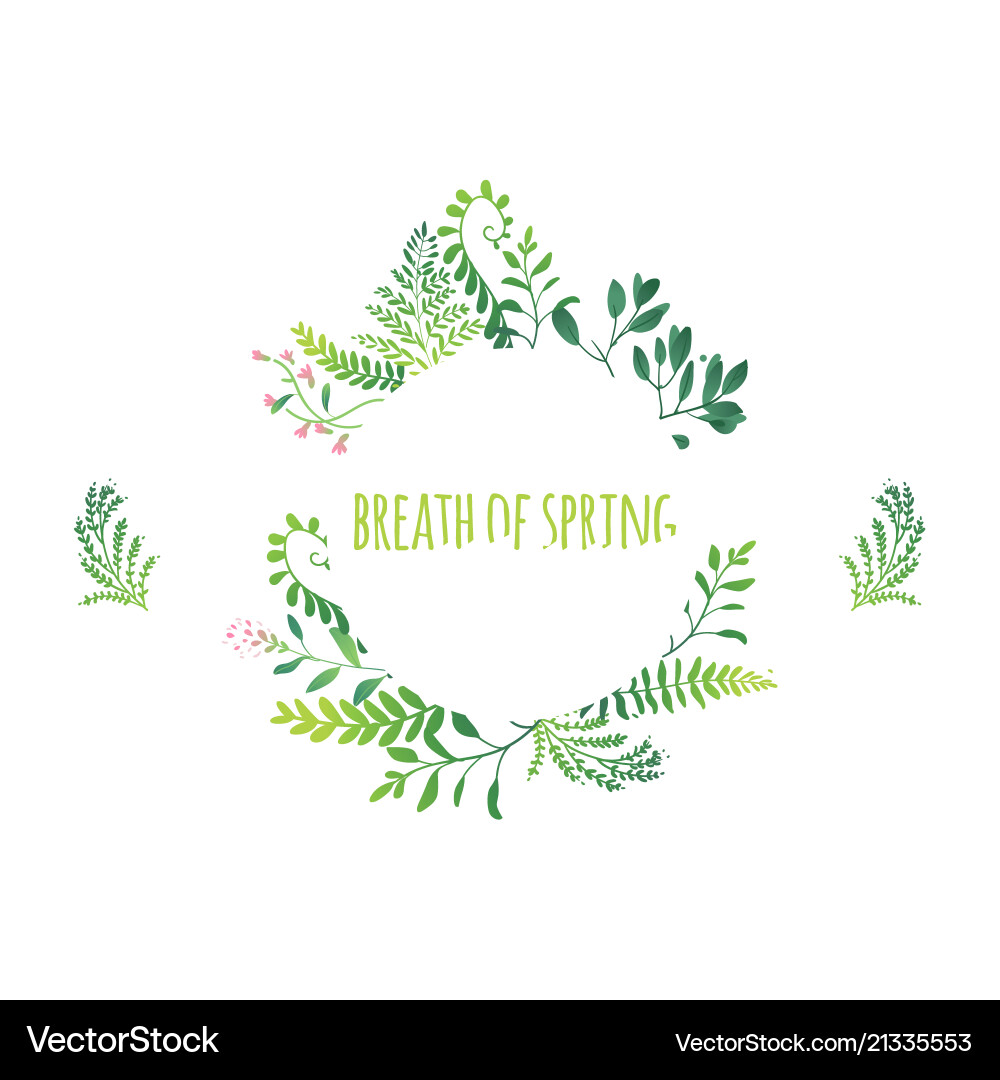 Cartoon abstract green plant frame Royalty Free Vector Image