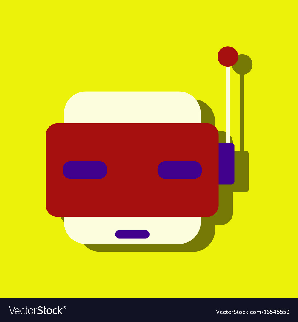 Flat icon design collection toy robot face Vector Image