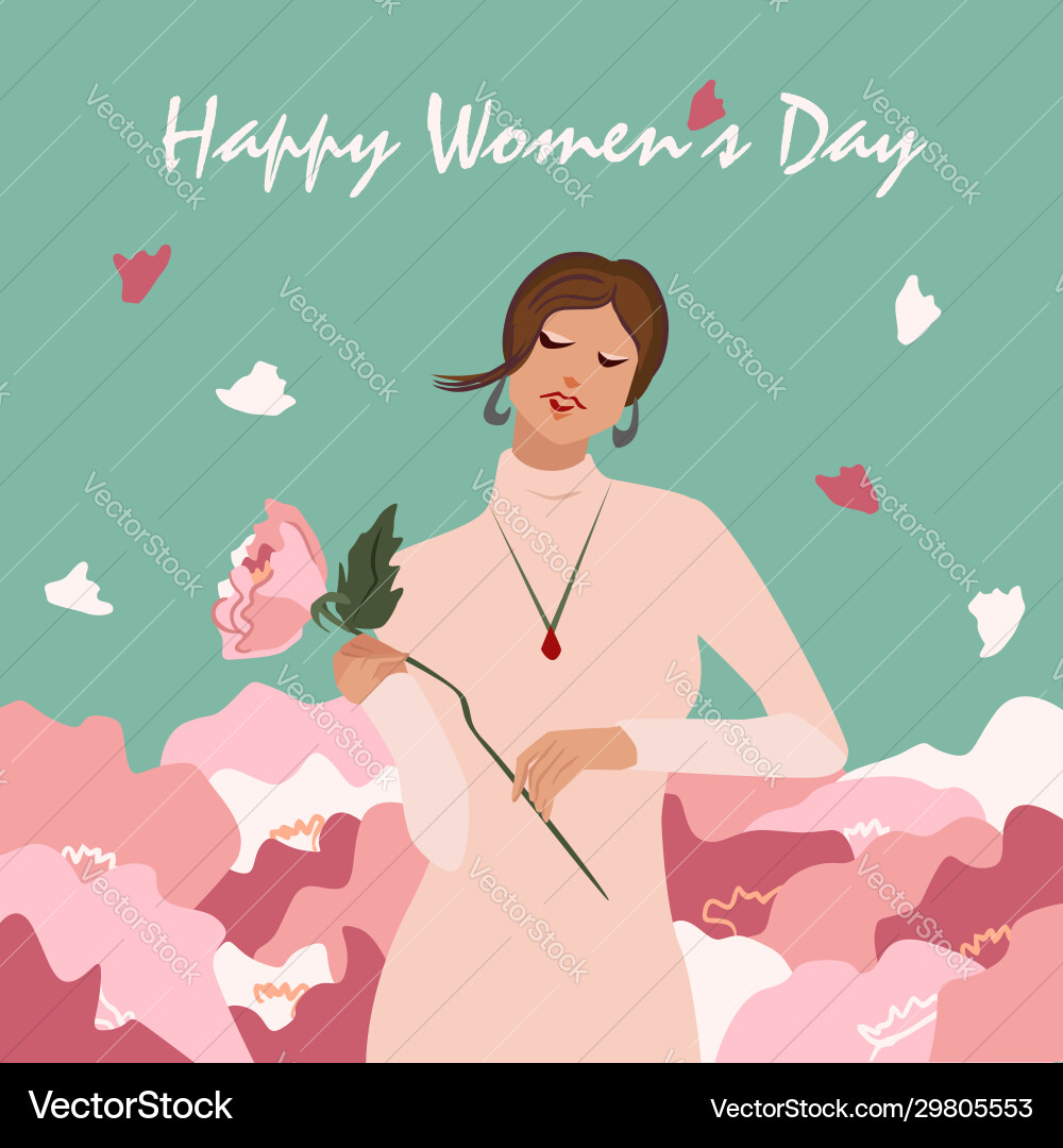 International Womens Day Happy Royalty Free Vector Image